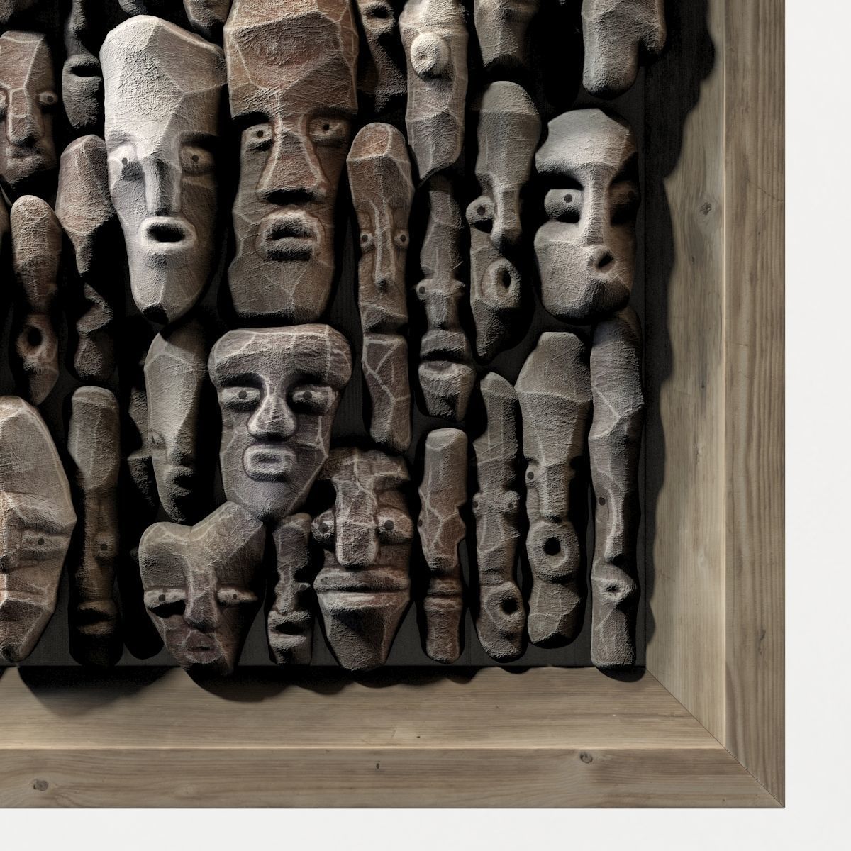 Wood faces panel decor n2 3D model | CGTrader
