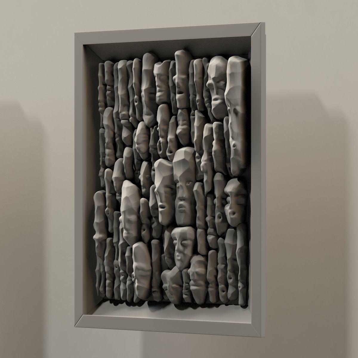Wood faces panel decor n2 3D model | CGTrader