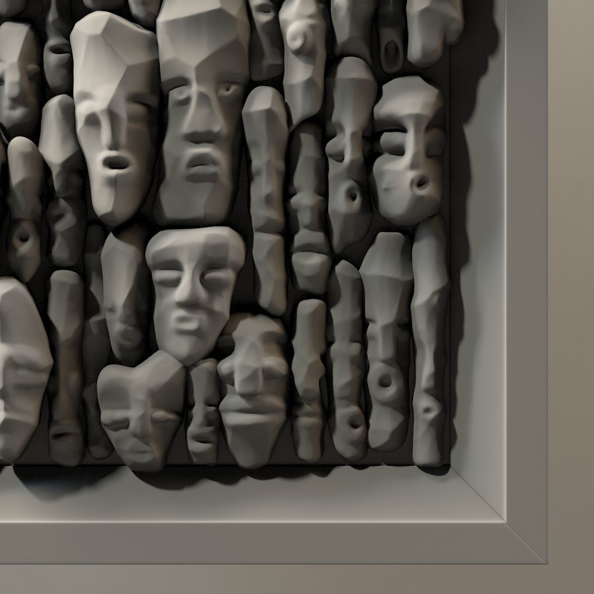 Wood faces panel decor n2 3D model | CGTrader