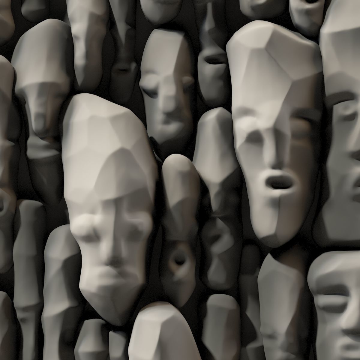 Wood faces panel decor n2 3D model | CGTrader