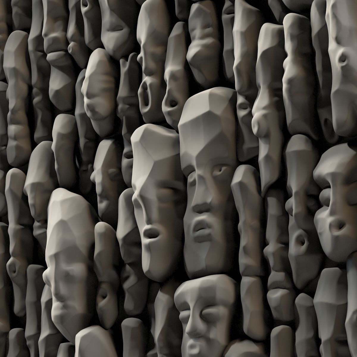 Wood faces panel decor n2 3D model | CGTrader