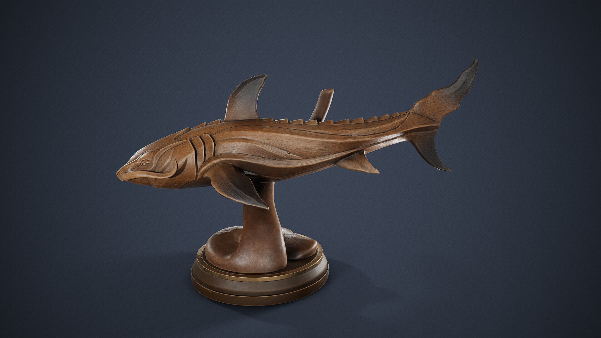 3D model Wooden Fish Statue VR / AR / low-poly | CGTrader