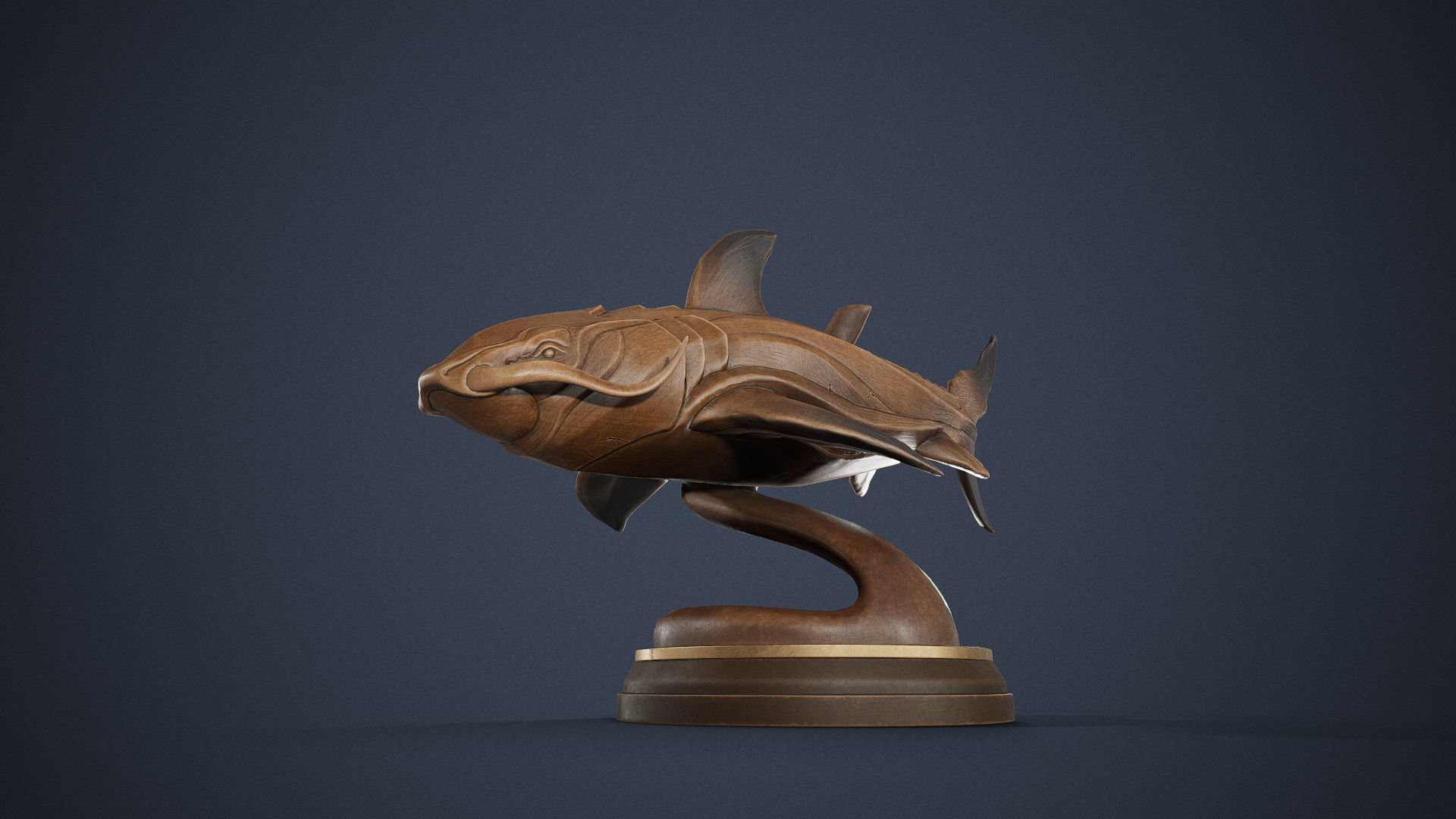 3D model Wooden Fish Statue VR / AR / low-poly | CGTrader