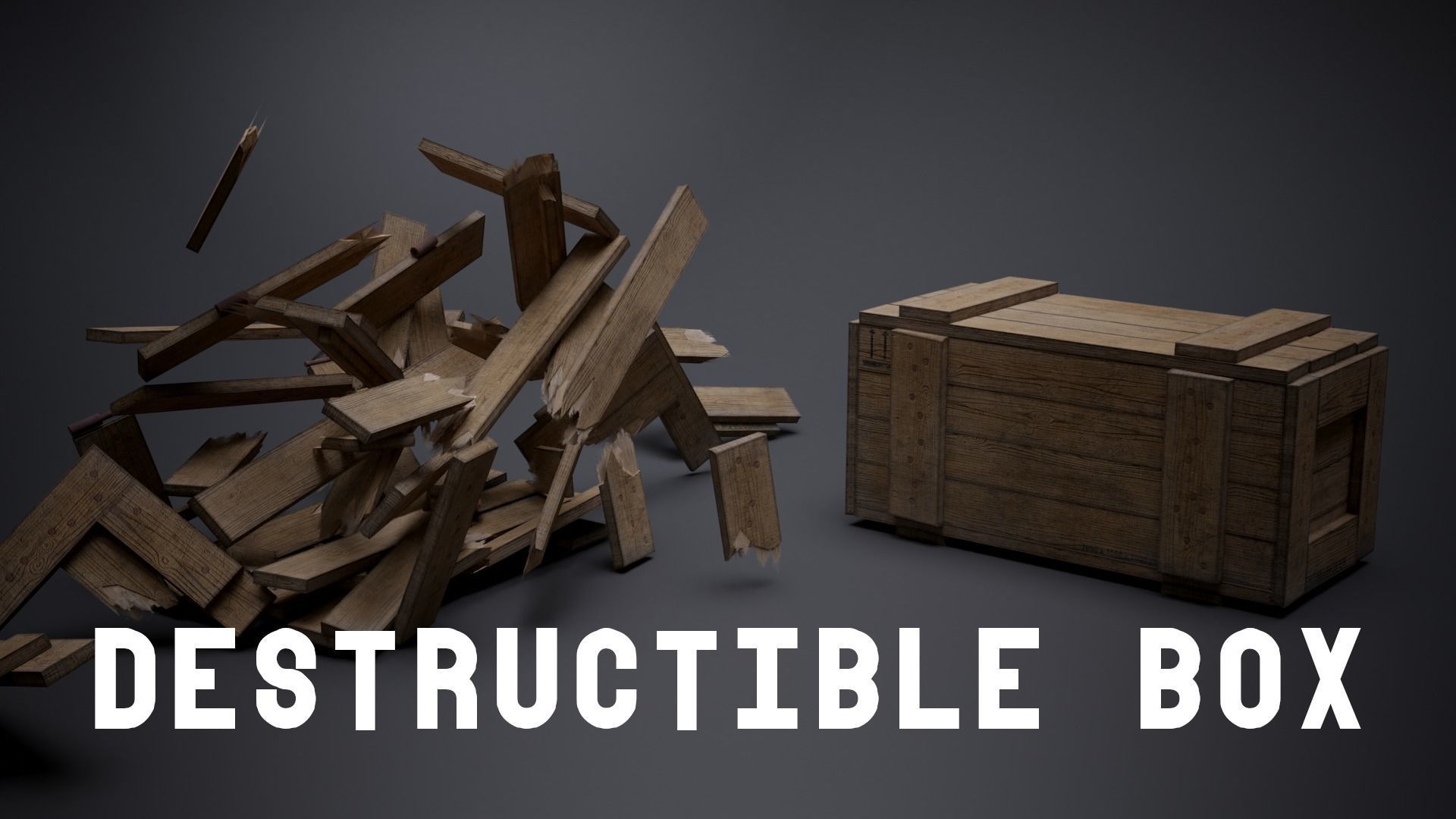 3D model Destructible Wooden Box - Game Ready VR / AR / low-poly | CGTrader