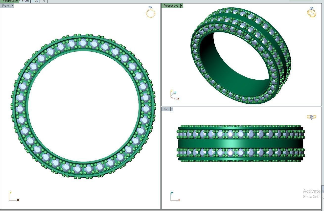 Wedding Set Ring Women Men Ring CAD Design-PSJM001V16 3D model 3D ...