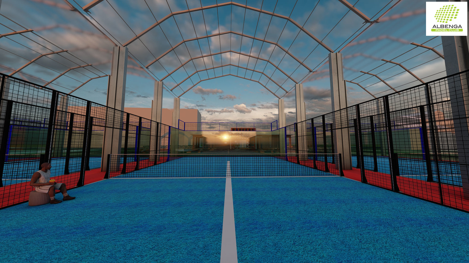 Padel Court along with a Club House 3D Model 3D model | CGTrader