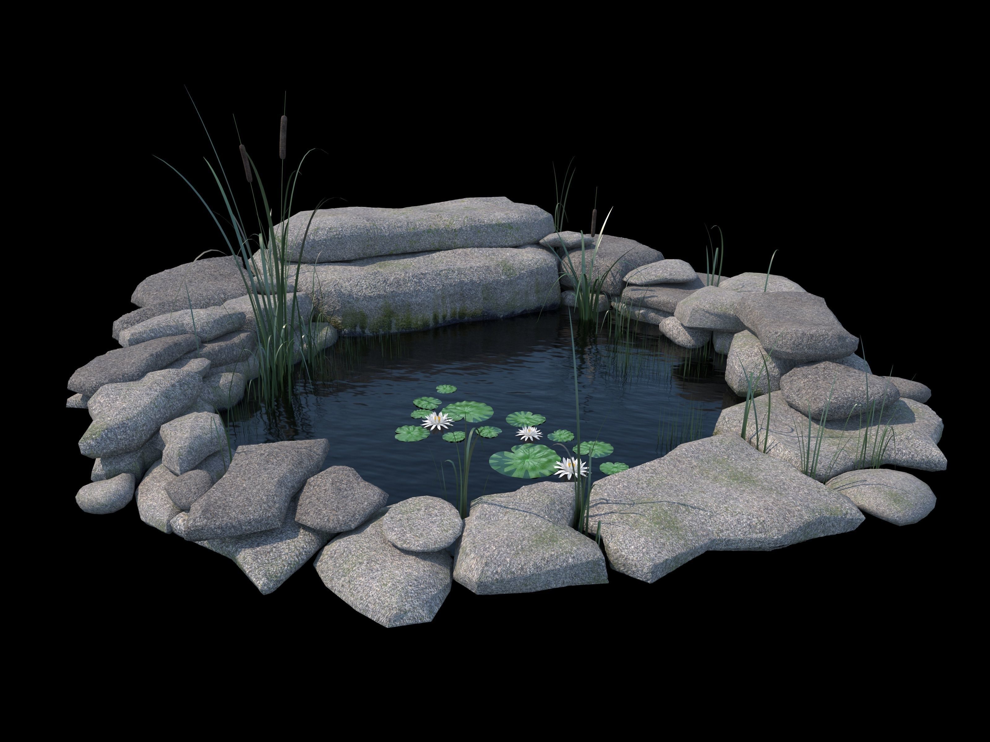 Artificial pond 3D model | CGTrader
