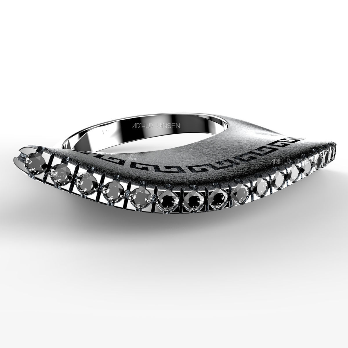 3D model Twist Plate Ring with Greek Ornament 3D model 3D printable ...
