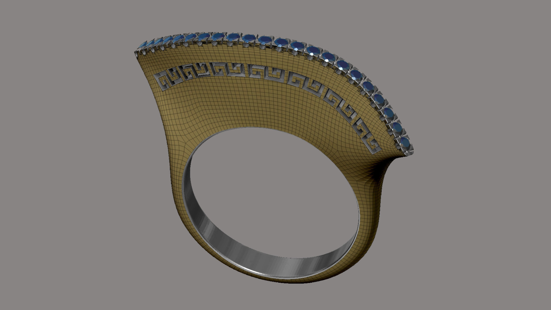 3D model Twist Plate Ring with Greek Ornament 3D model 3D printable ...