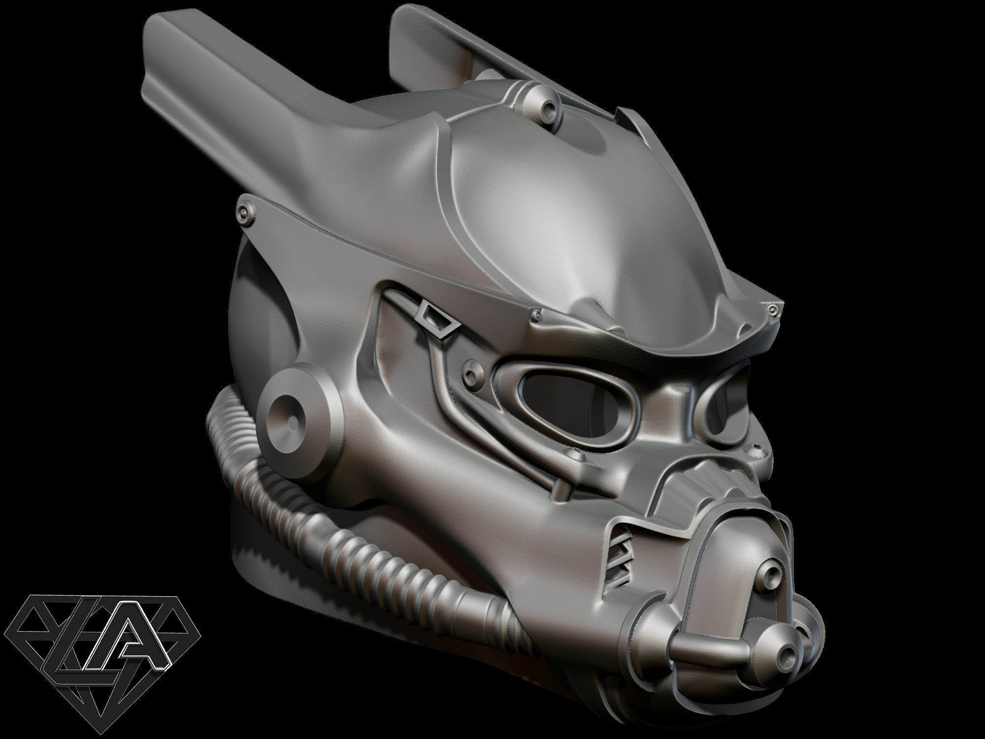 Fallout Enclave custom helmet 3D model 3D printable | CGTrader