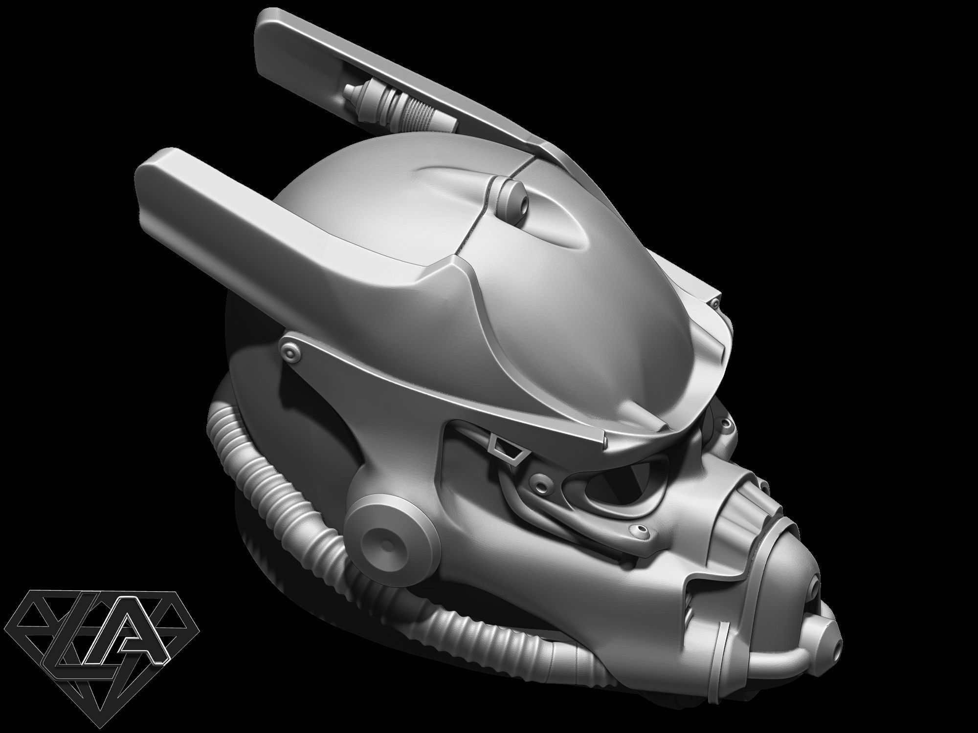 Fallout Enclave custom helmet 3D model 3D printable | CGTrader