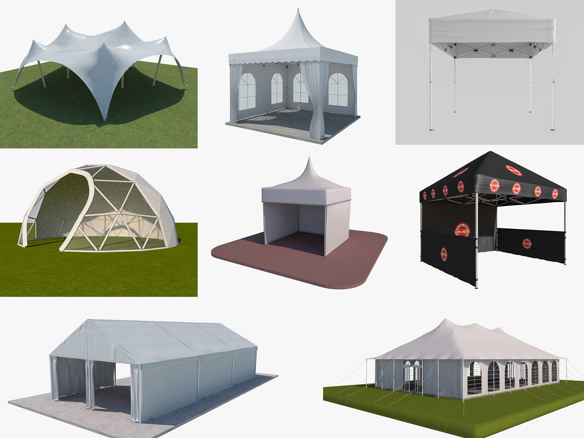 Tent Pack 8 Models 3D model | CGTrader