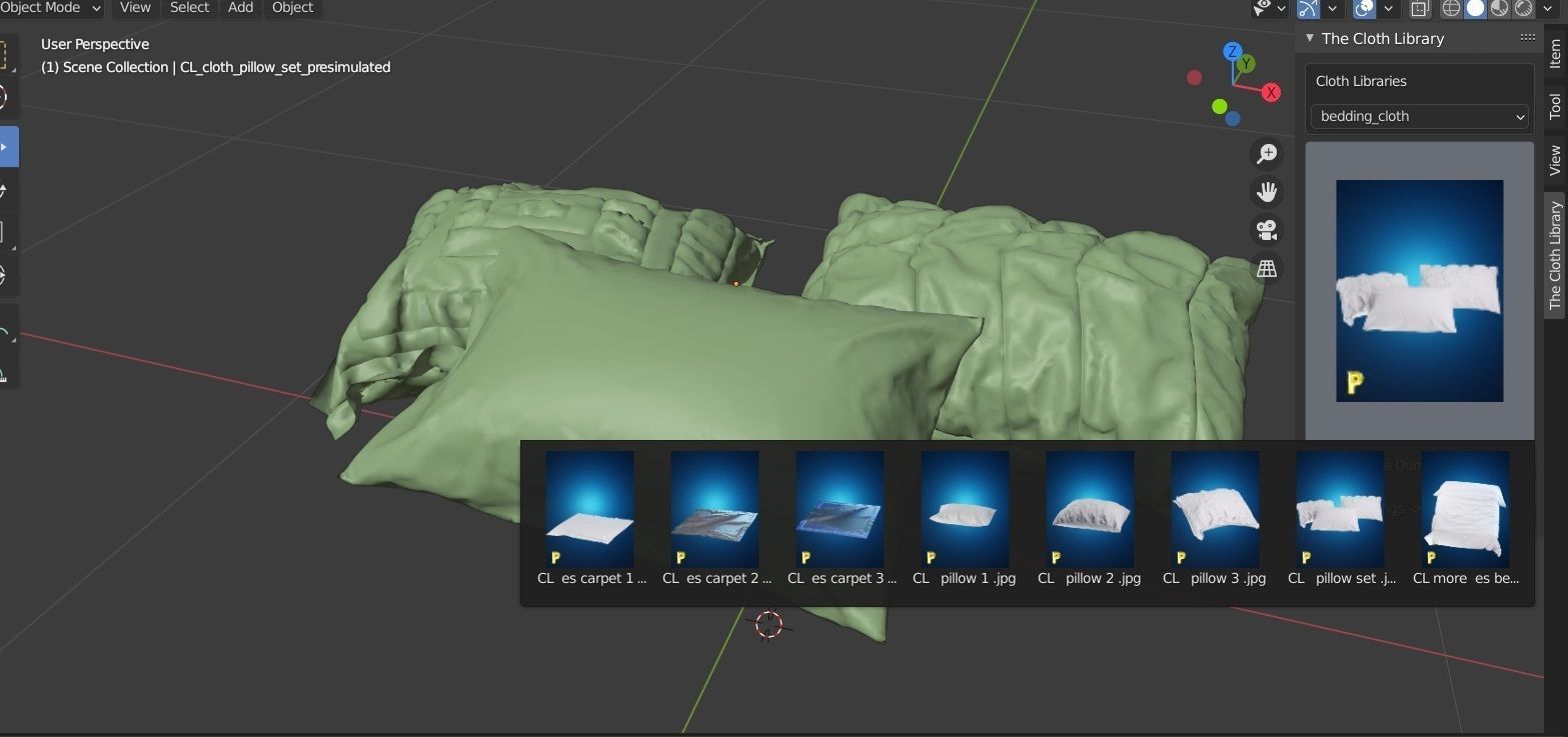 The cloth library a blender addon for cloth simulation 3D model | CGTrader