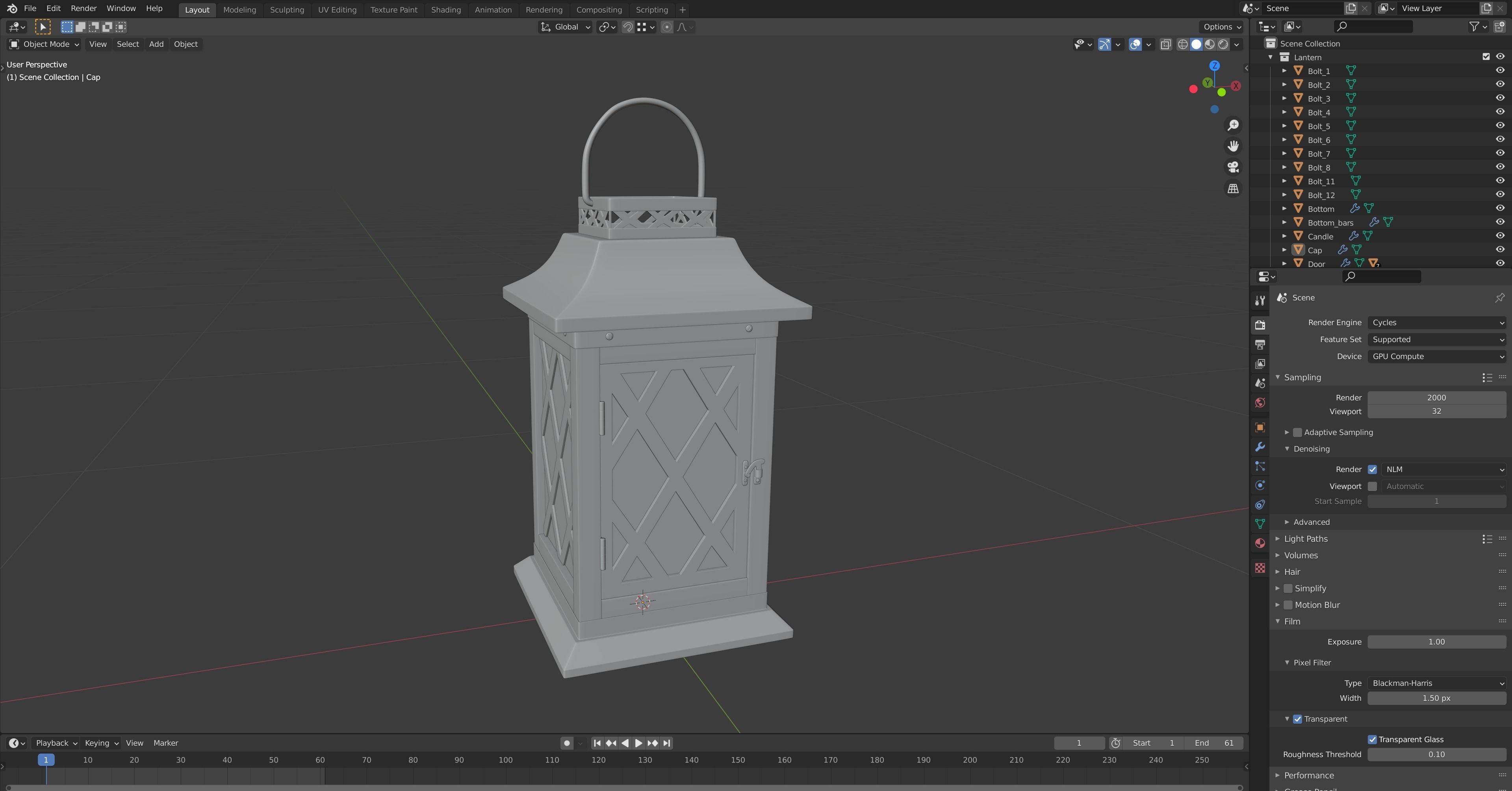 Lantern 3D model | CGTrader