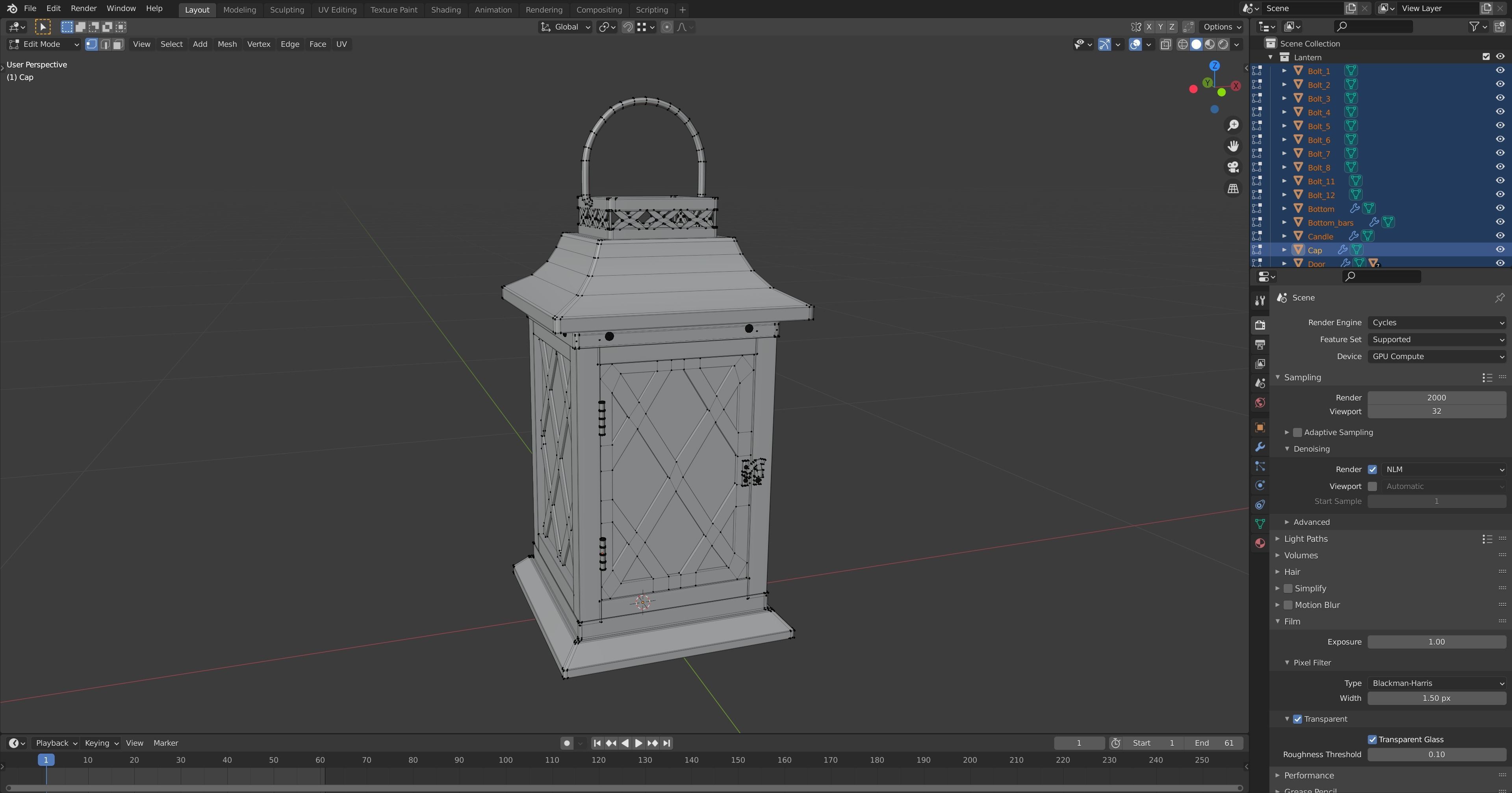 Lantern 3D model | CGTrader