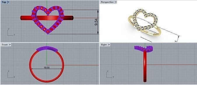 ice heart ring 3D model | CGTrader