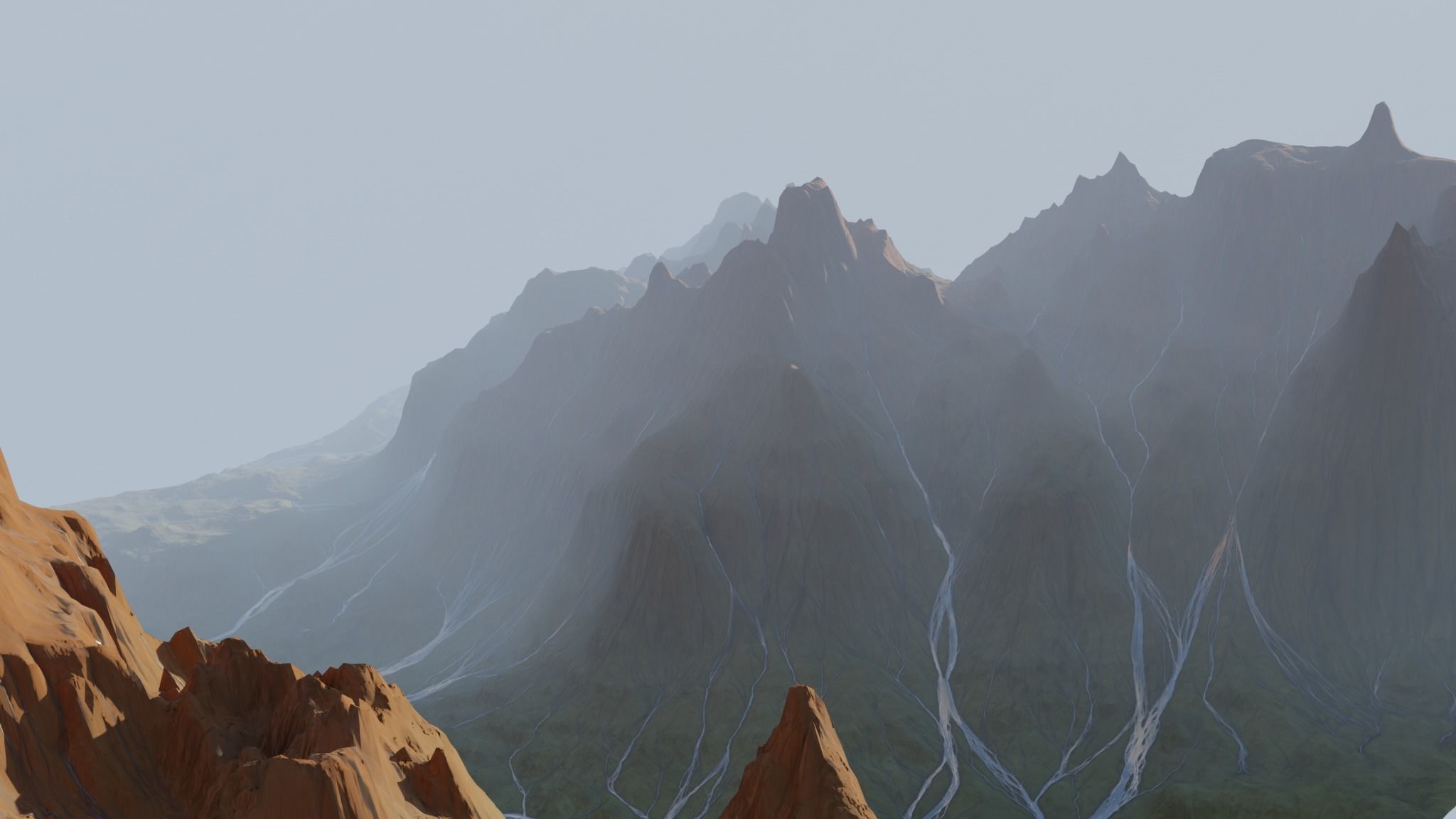 Valley small scale with two different texture maps 3D model | CGTrader