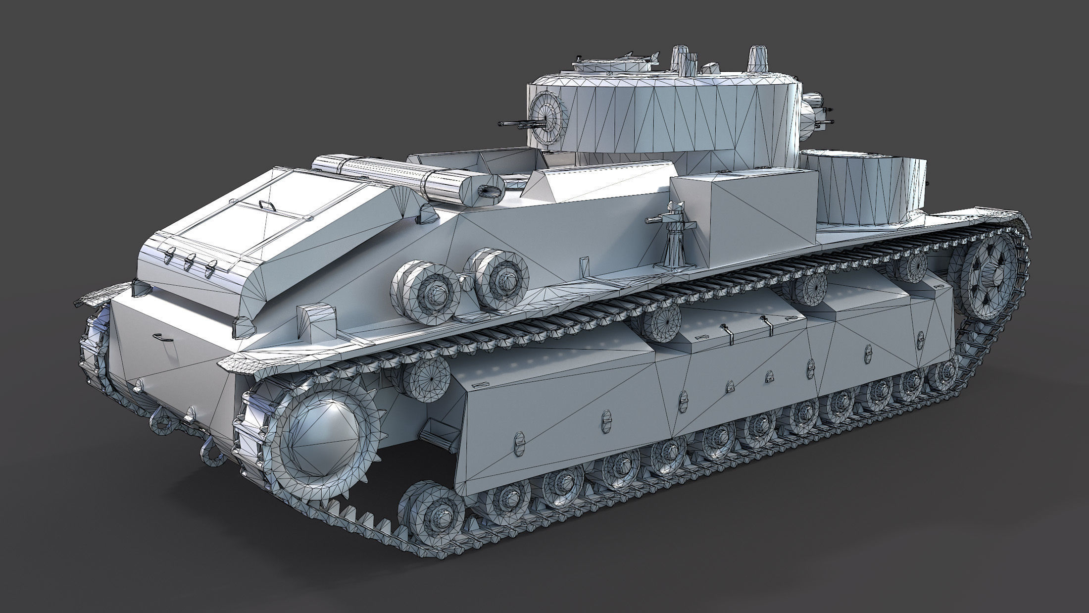 3D model T-28 Medium Tank VR / AR / low-poly | CGTrader