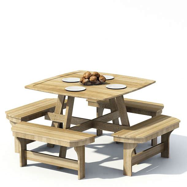 Wooden Dining Table 3D model | CGTrader