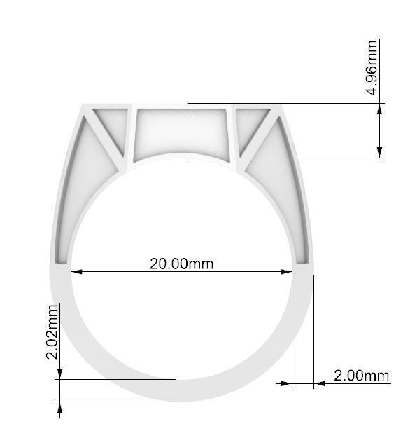 Signet Ring polygon Shape free 3D model 3D printable | CGTrader
