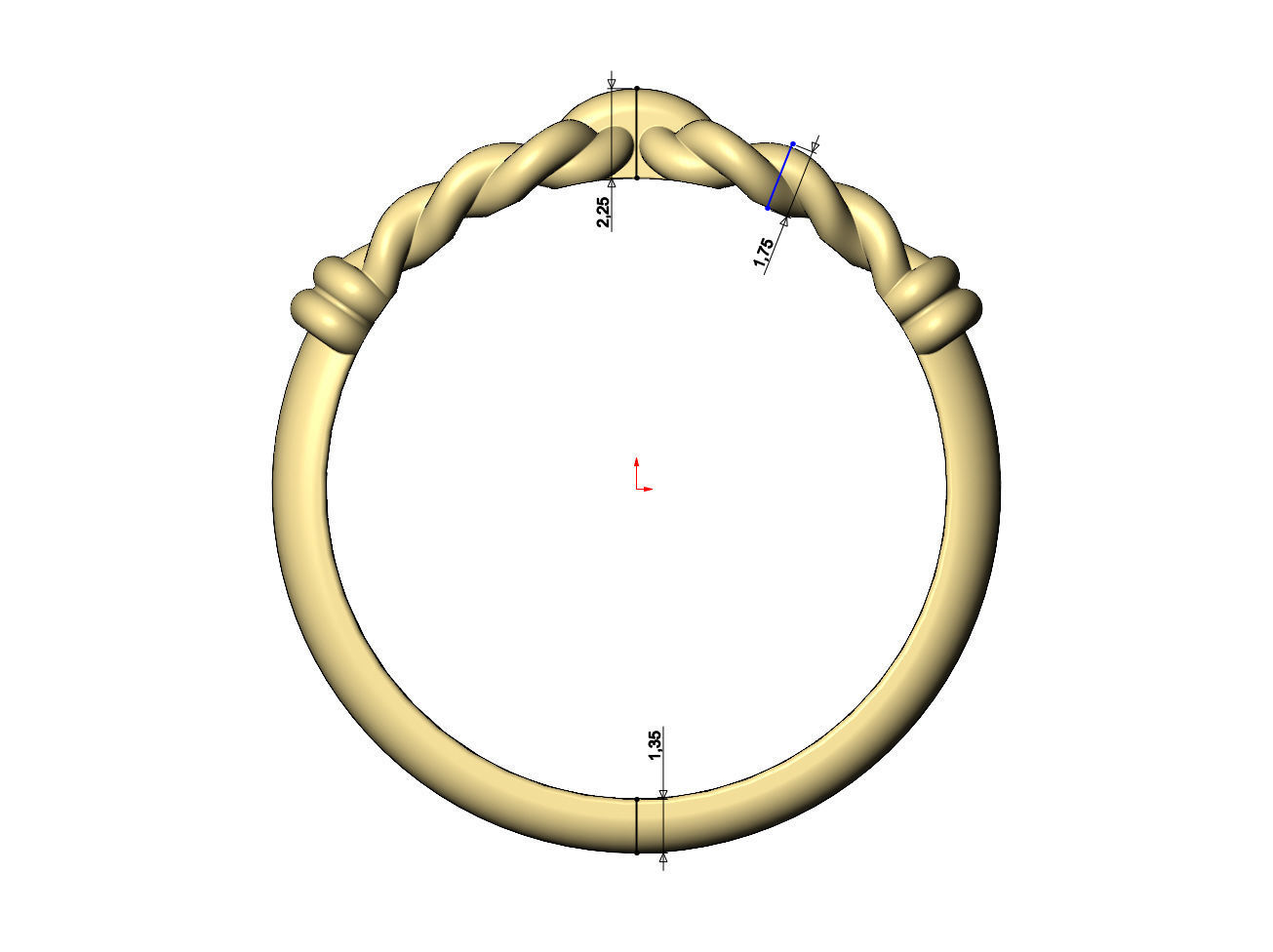 Braided wire double loop ring US size 5 to 11 3D model 3D printable ...