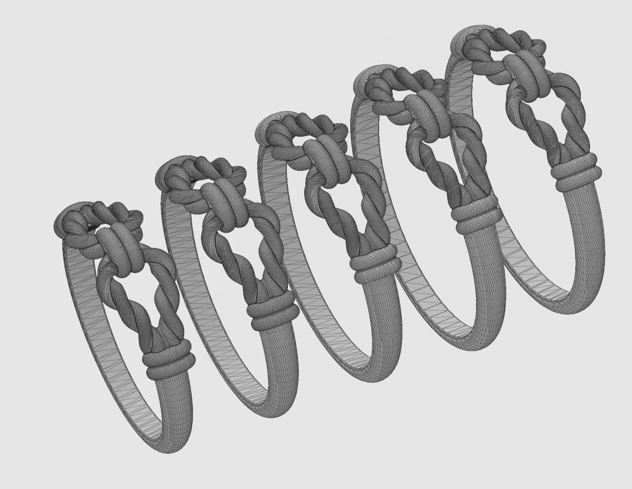 Braided wire double loop ring US size 5 to 11 3D model 3D printable ...