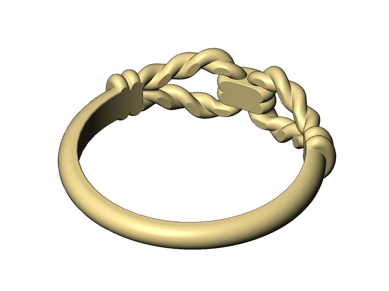 Braided wire double loop ring US size 5 to 11 3D model 3D printable ...