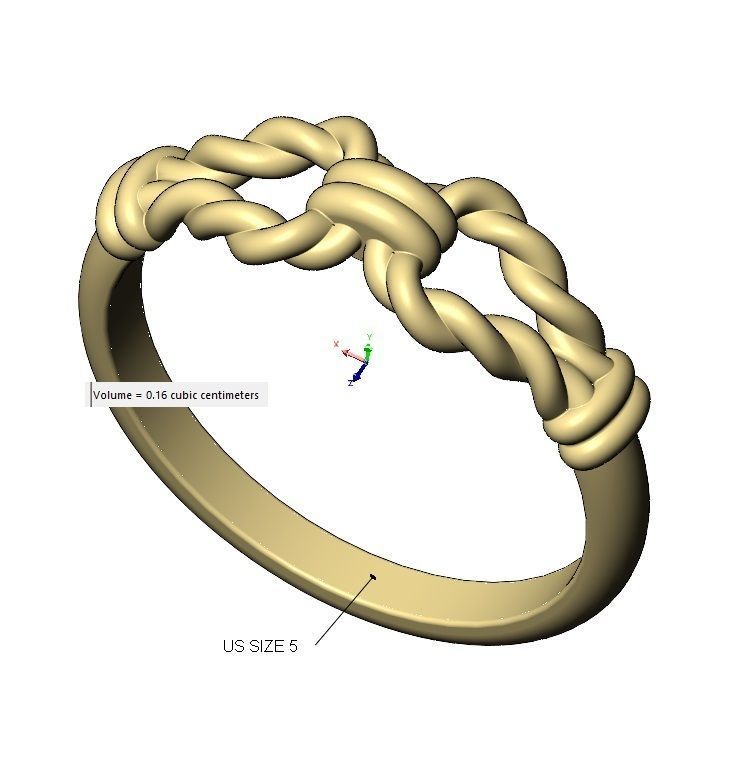 Braided wire double loop ring US size 5 to 11 3D model 3D printable ...