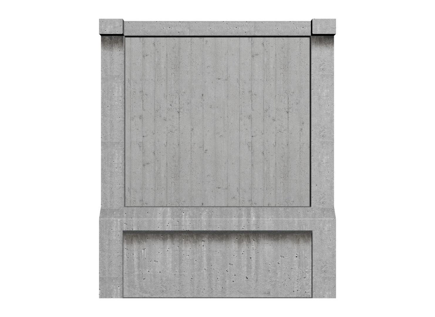 3D model 3D Game Ready Wall concrete with wooden frame VR / AR / low ...
