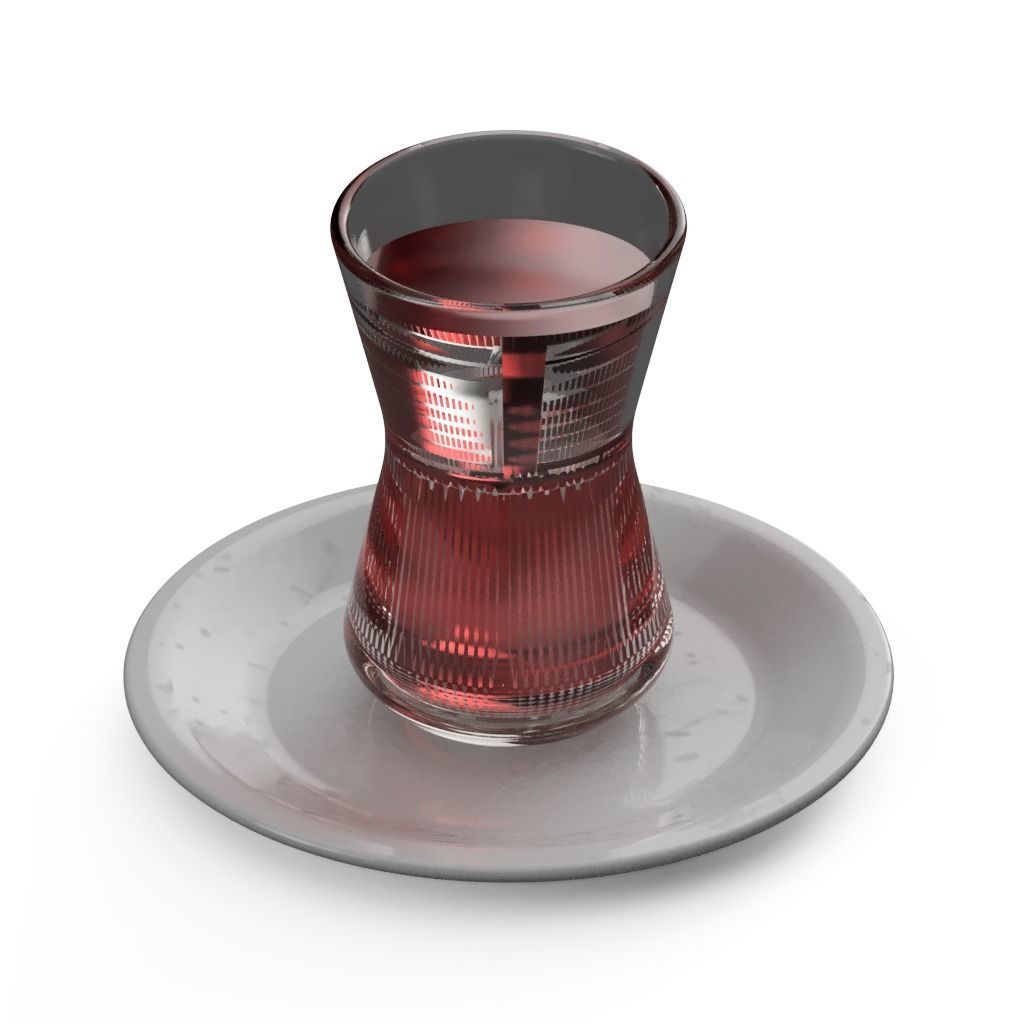 3D model Tulip Shaped Tea Glass with Saucer VR / AR / low-poly | CGTrader