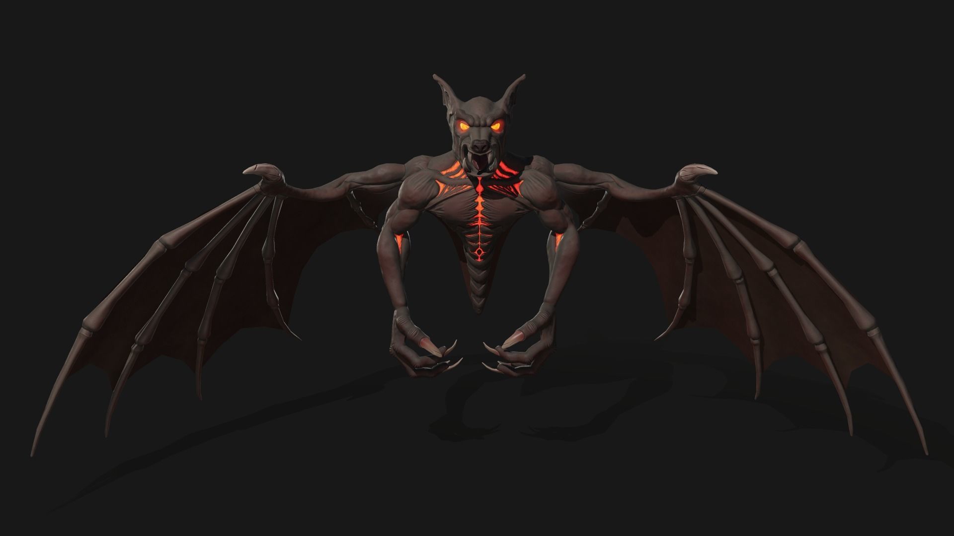 3D model Hell Bat - Game Ready VR / AR / low-poly rigged animated ...