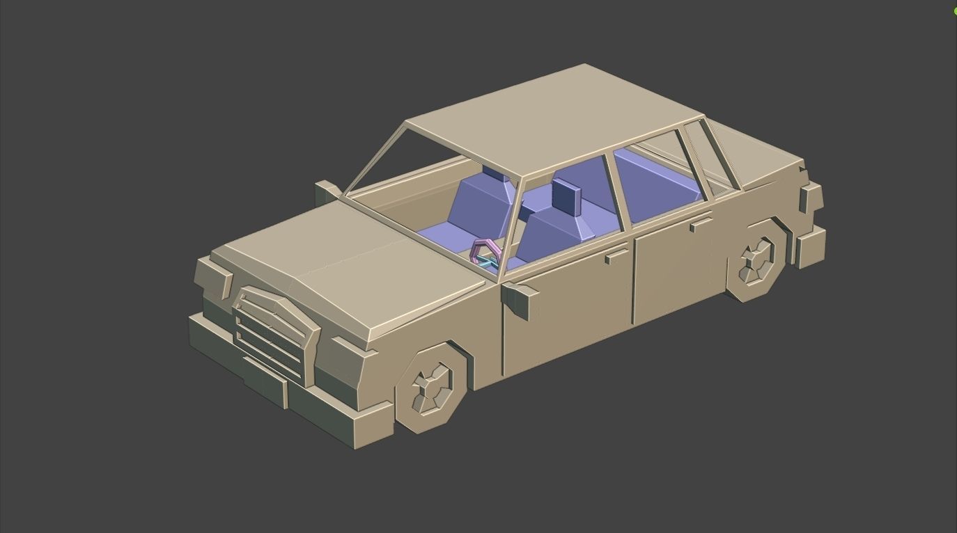 3D model Stylized low polygon car is ready for the game VR / AR / low ...