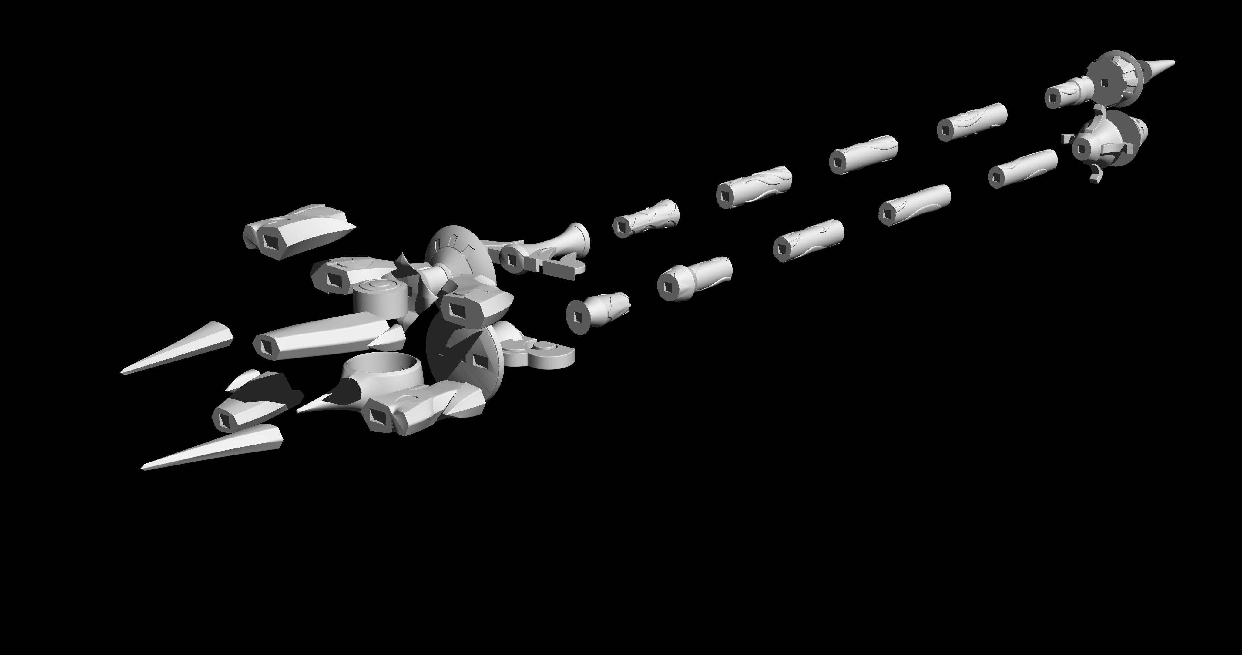 genshin impact Staff of Homa Hu Tao weapon 3D model 3D printable | CGTrader