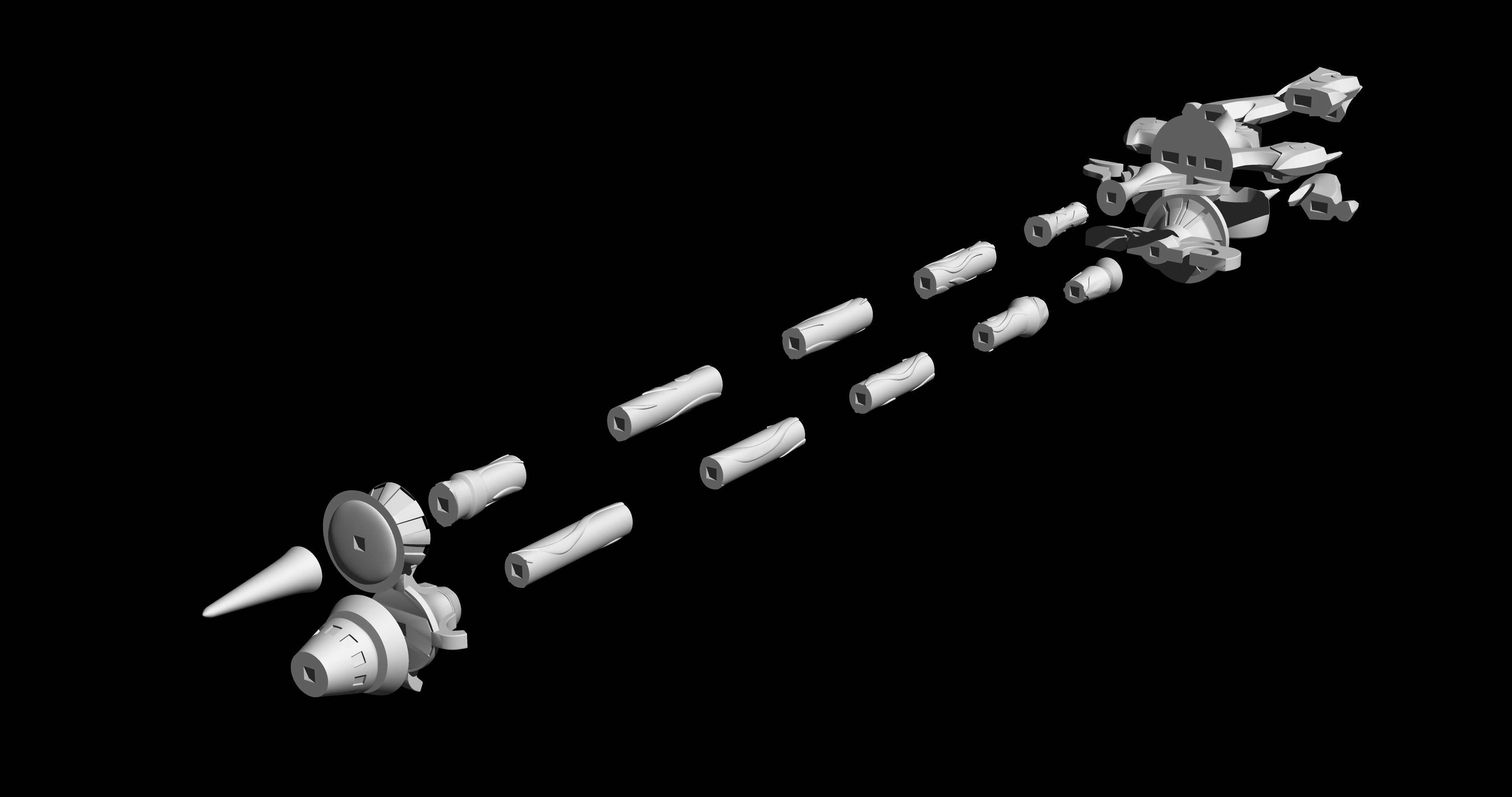 genshin impact Staff of Homa Hu Tao weapon 3D model 3D printable | CGTrader