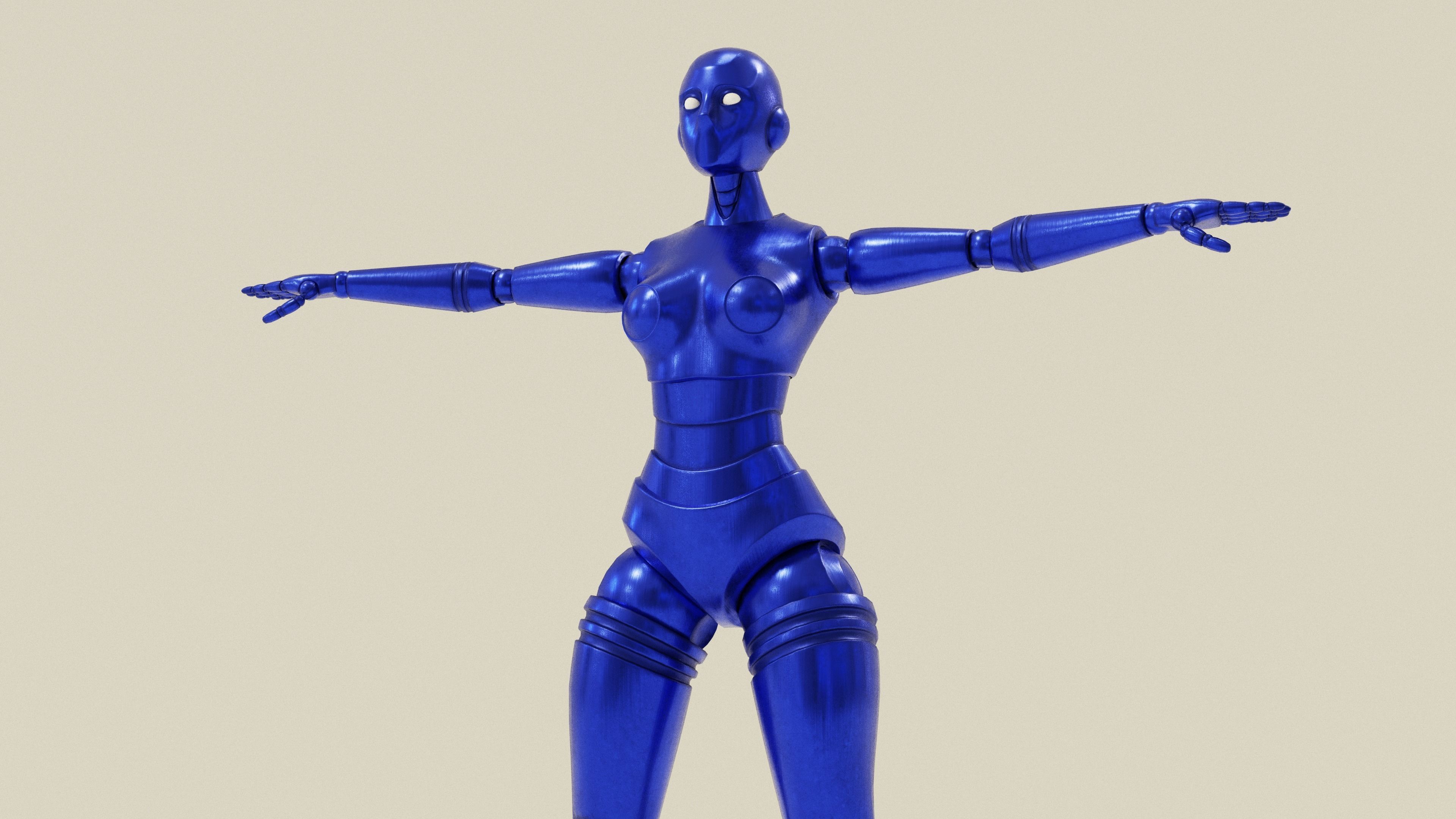 3D model Blue Robot Woman VR / AR / low-poly | CGTrader