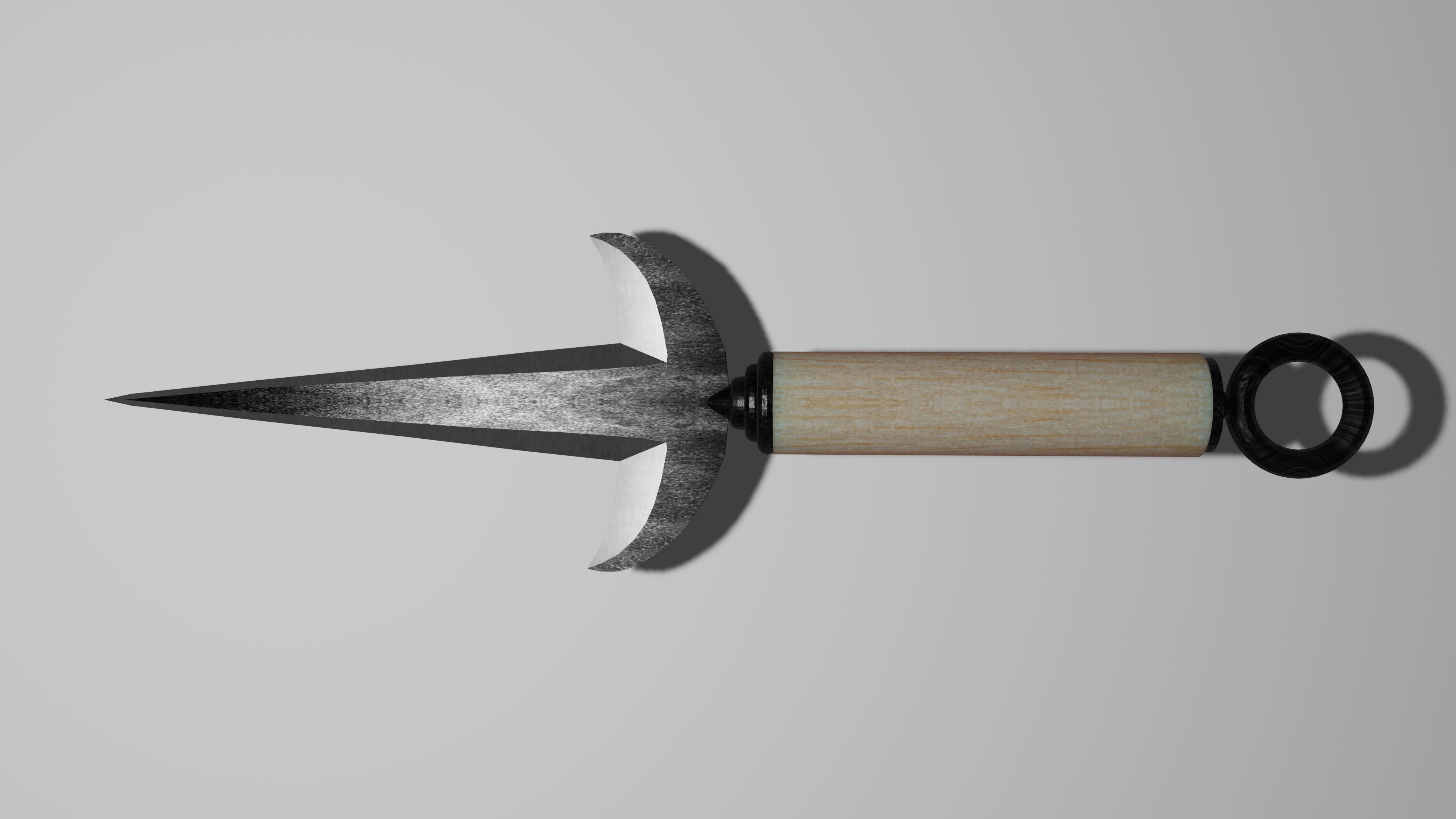 Kunai sword with wooden handle 3D model | CGTrader