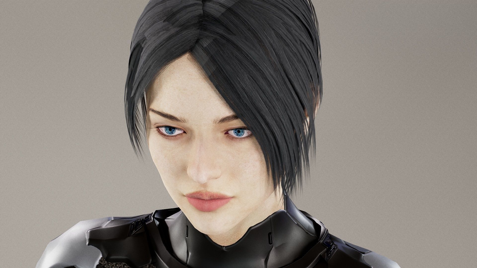 3D model Lilly Sci Fi Girl Character VR / AR / low-poly rigged animated ...