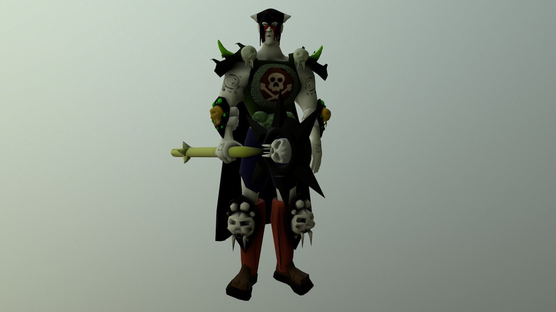 Voevoda character wearing helmet and holding sword 3D model | CGTrader