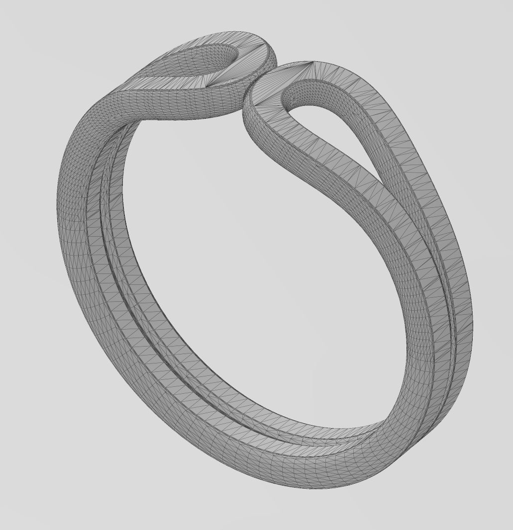Simple flat double loop band US size 5 to 11 3D model 3D printable ...