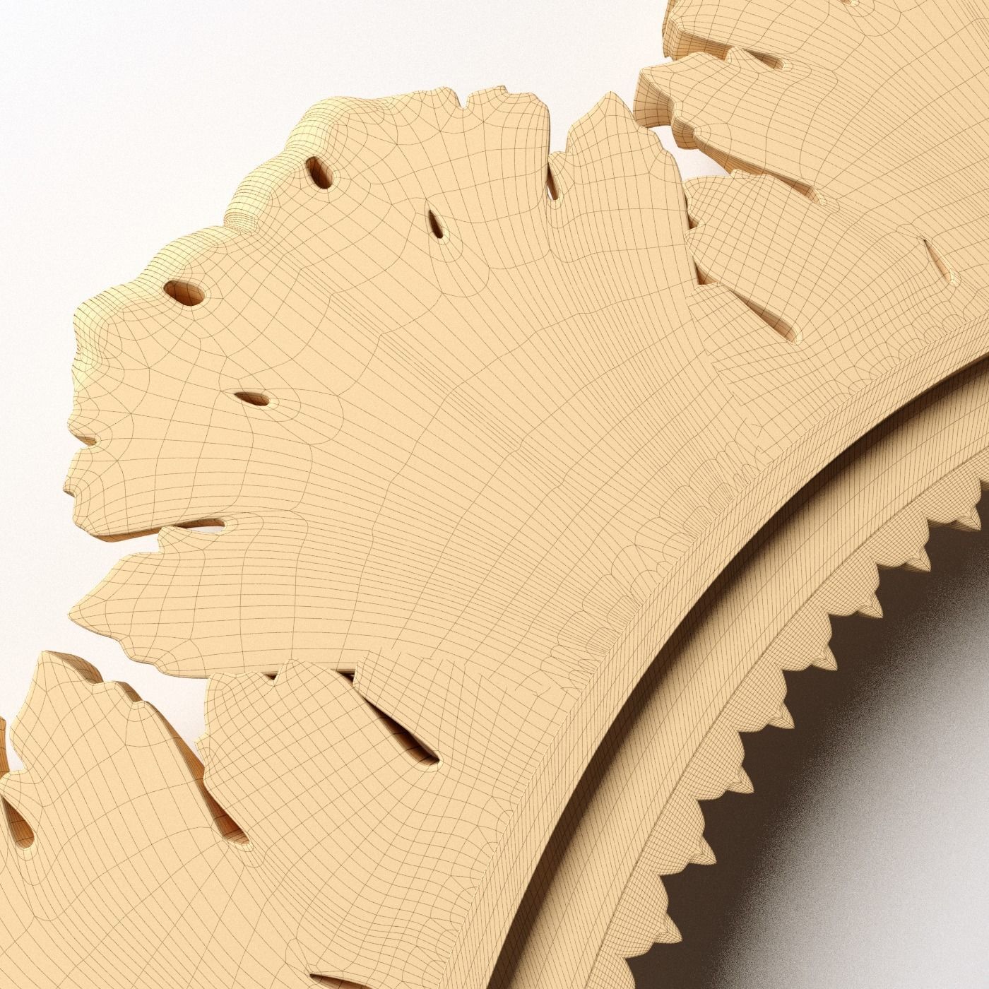 Carved round frame with acanthus leaves 3D model | CGTrader