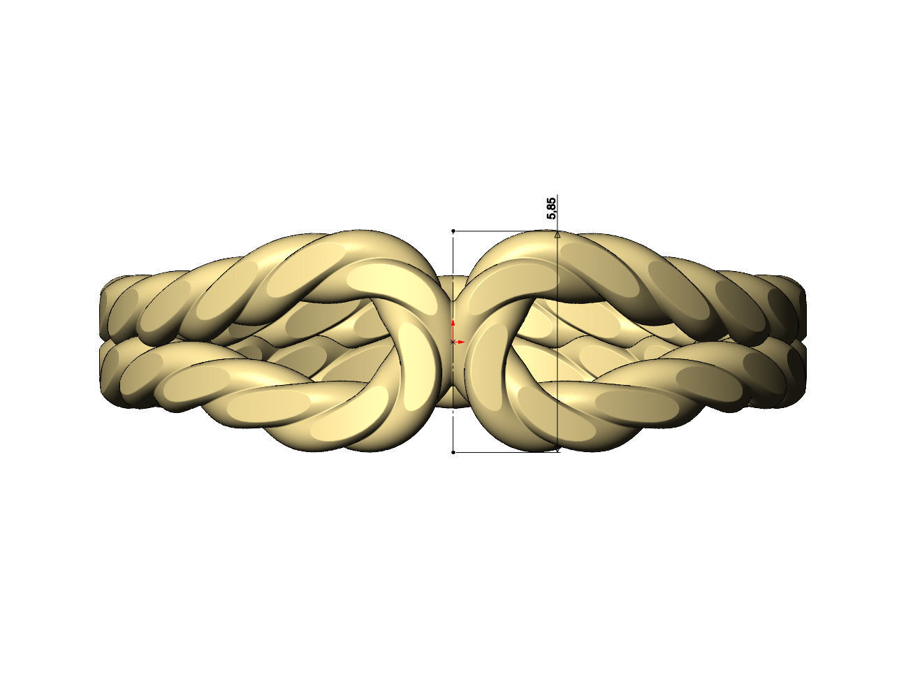 Faceted Twisted wire double loop band 3D model 3D printable | CGTrader