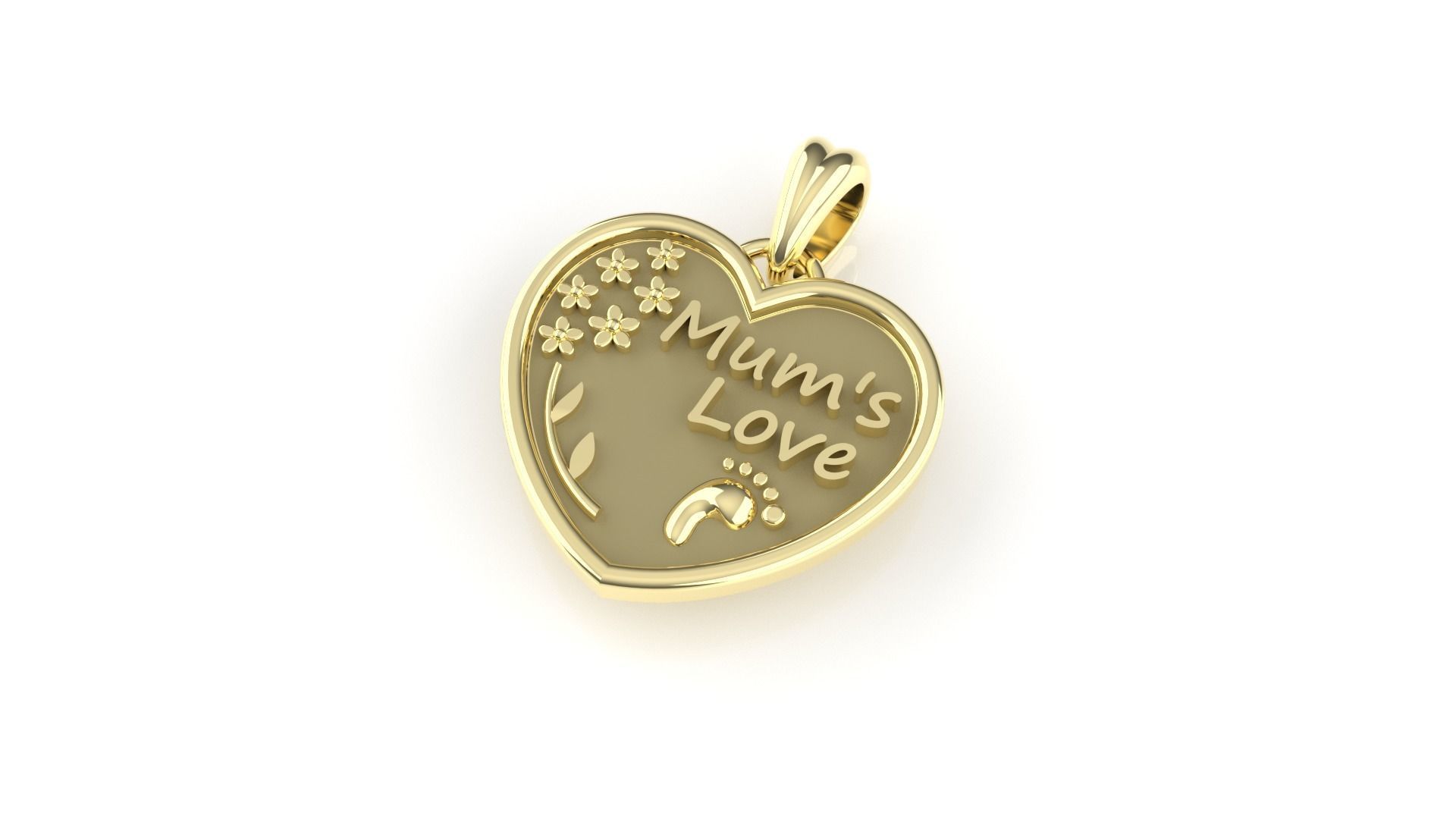 Heart Pendant Mums Love 3D model | CGTrader