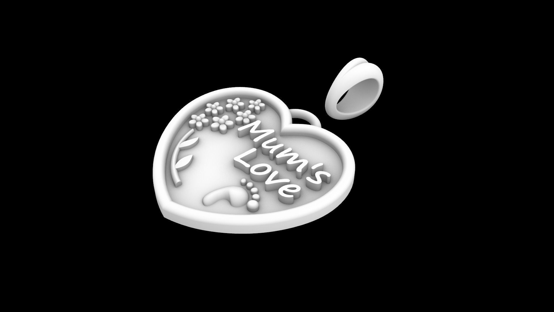 Heart Pendant Mums Love 3D model | CGTrader