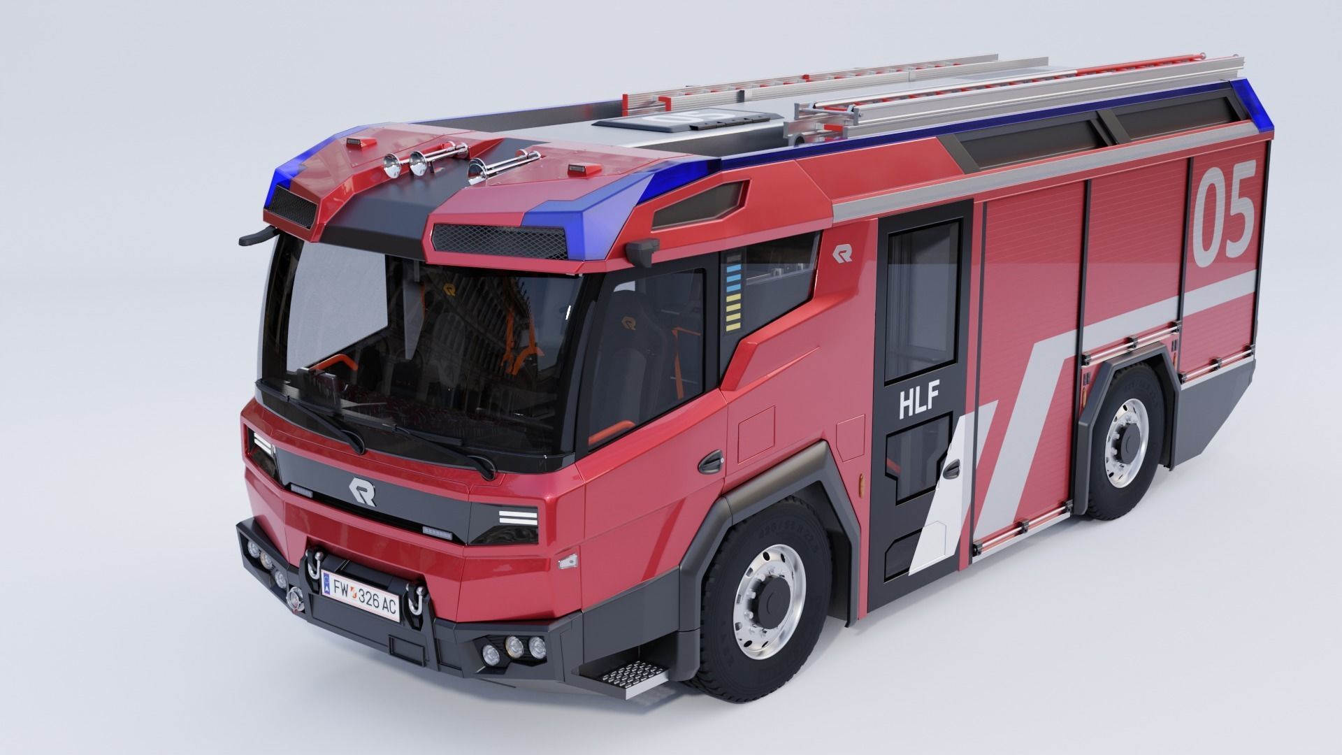 Rosenbauer RT Fire Truck 3D model rigged | CGTrader