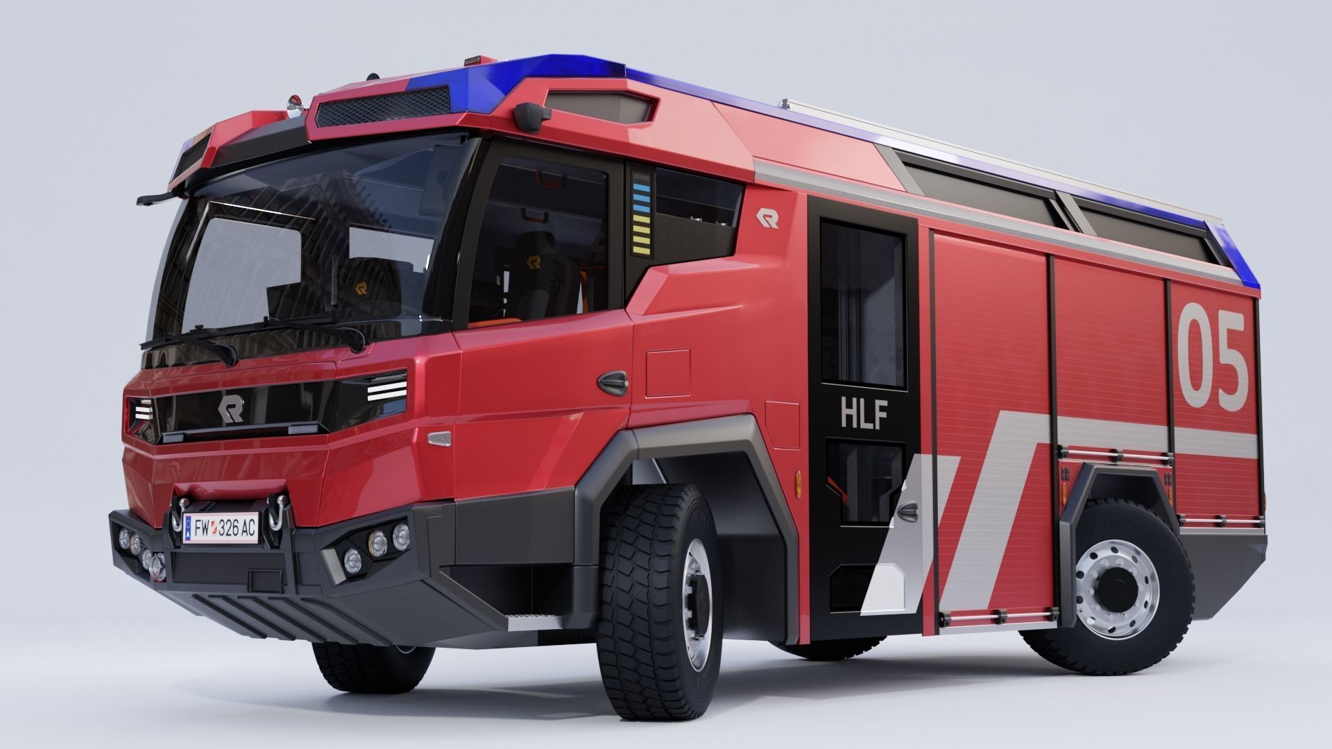 Rosenbauer RT Fire Truck 3D model rigged | CGTrader