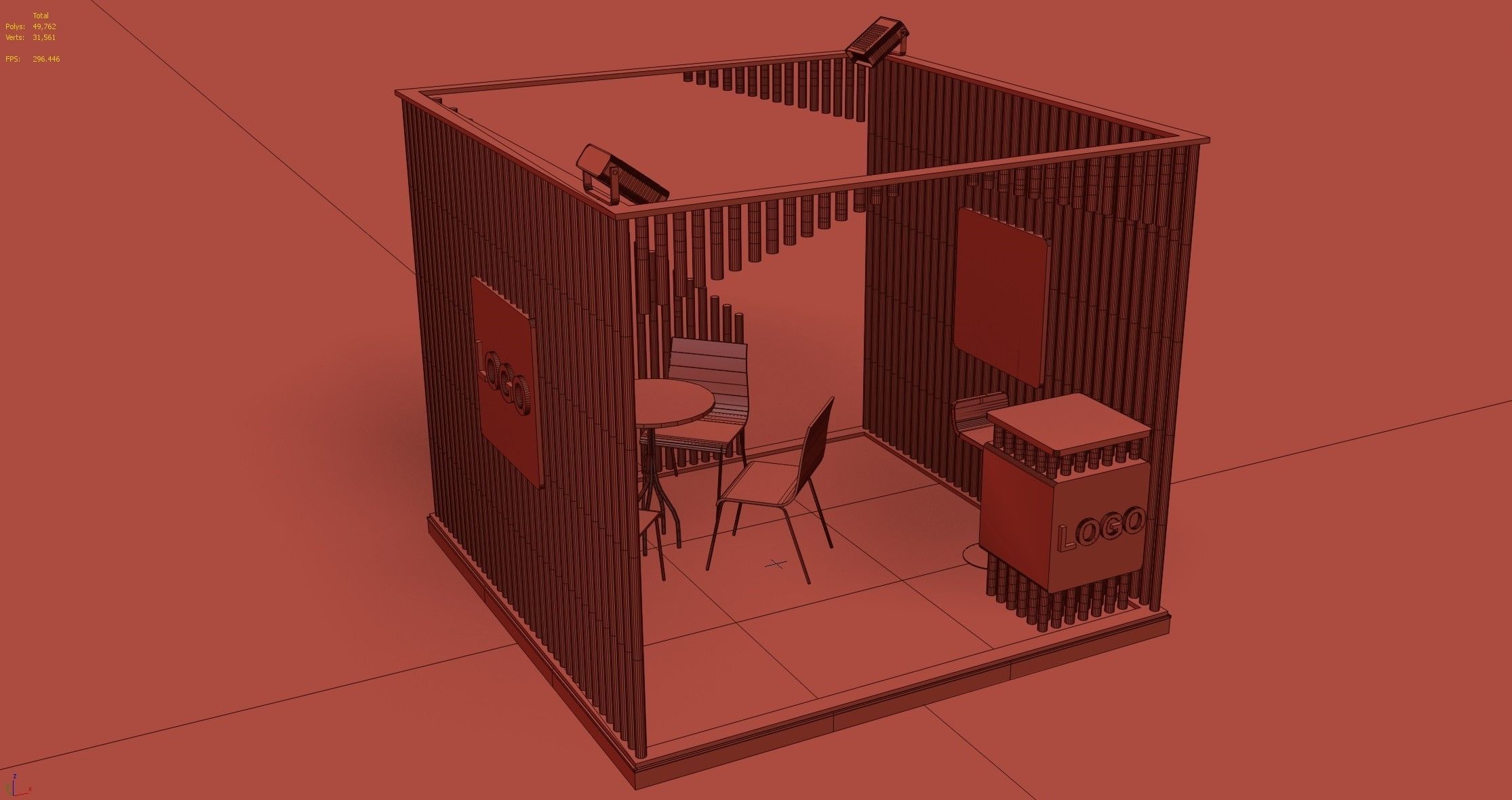 Exhibition stand 3 x 3 meters 3D model | CGTrader