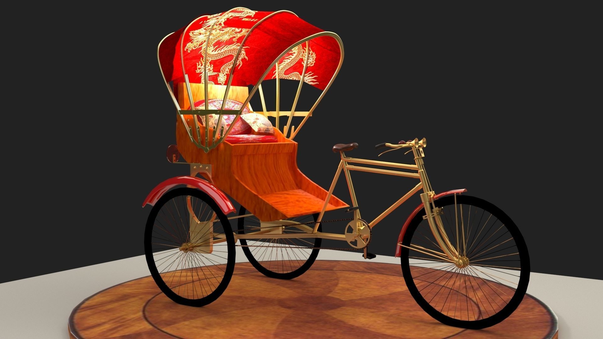 Chinese rickshaw 3D model | CGTrader