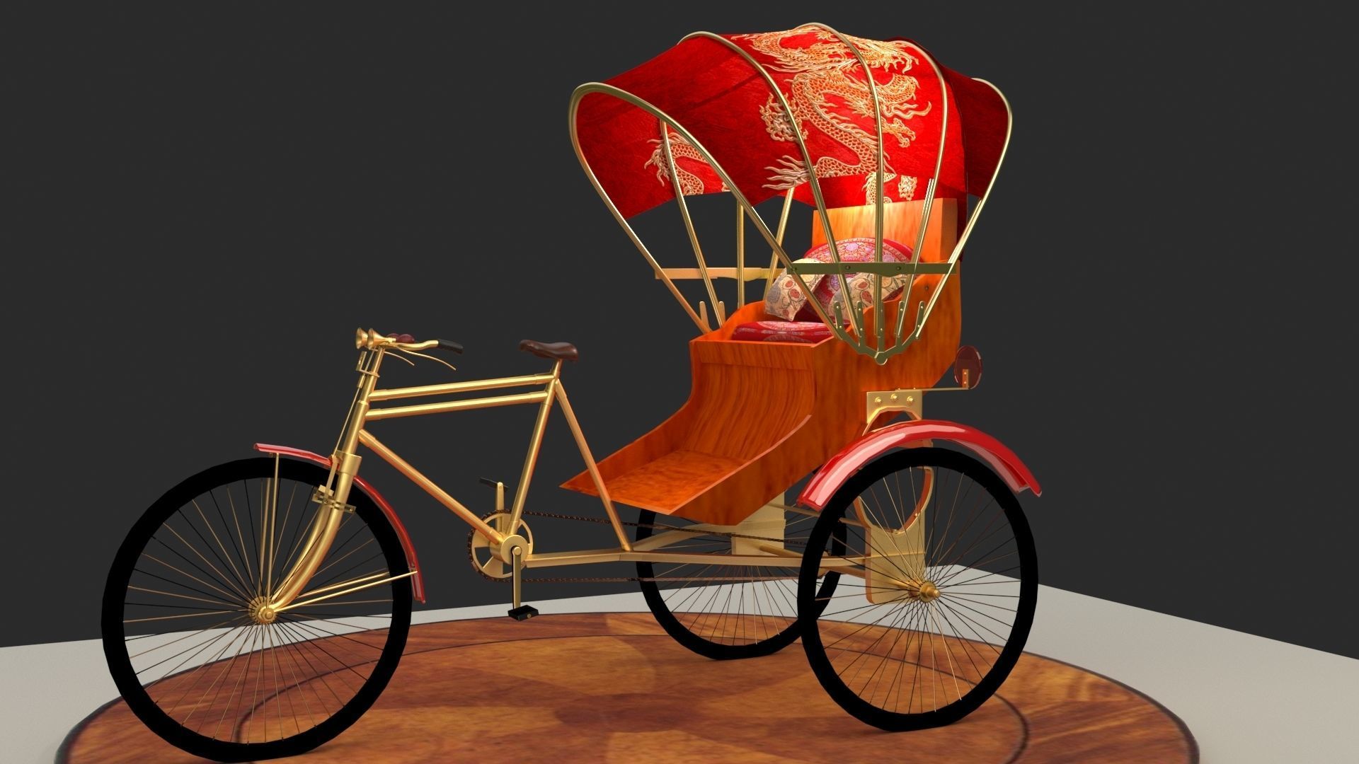 Chinese rickshaw 3D model | CGTrader