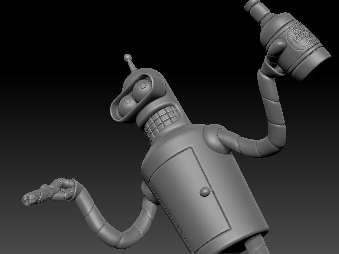 Drinking Bender statue from Futurama TV series 3D model 3D printable ...