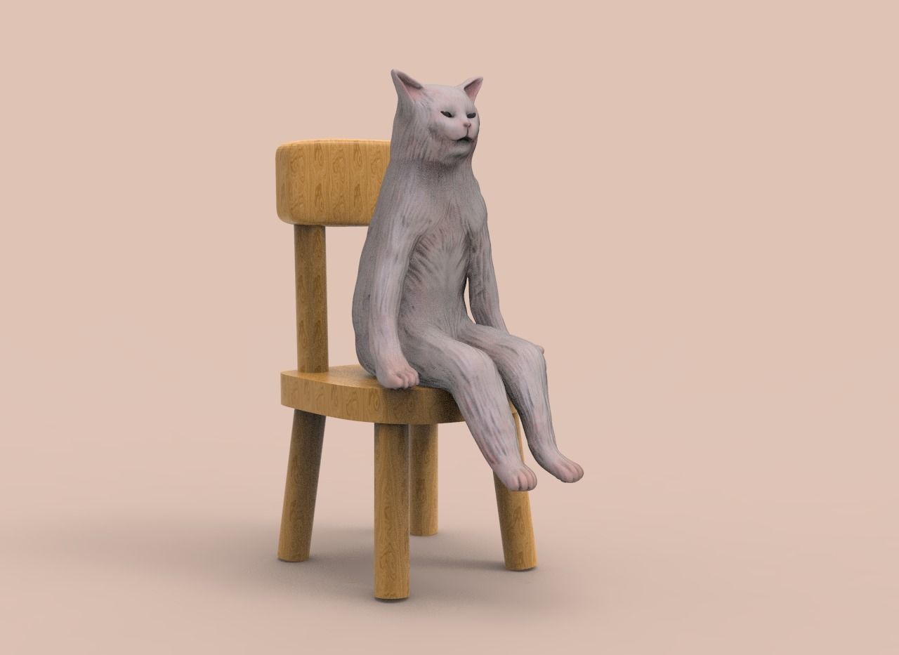 Meme cat 3D model 3D printable | CGTrader